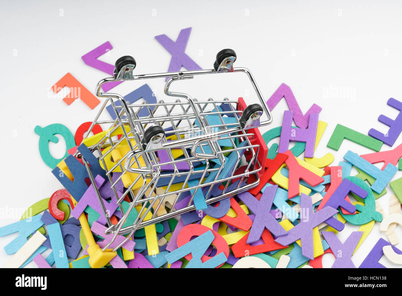 Toy trolley with wood alphabet letter Stock Photo - Alamy