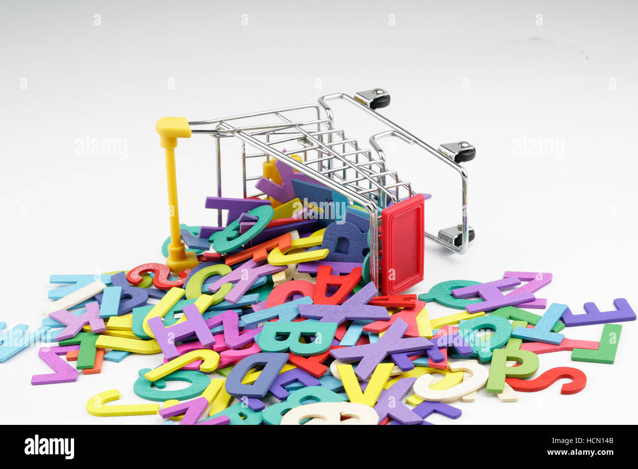 Toy trolley with wood alphabet letter Stock Photo - Alamy