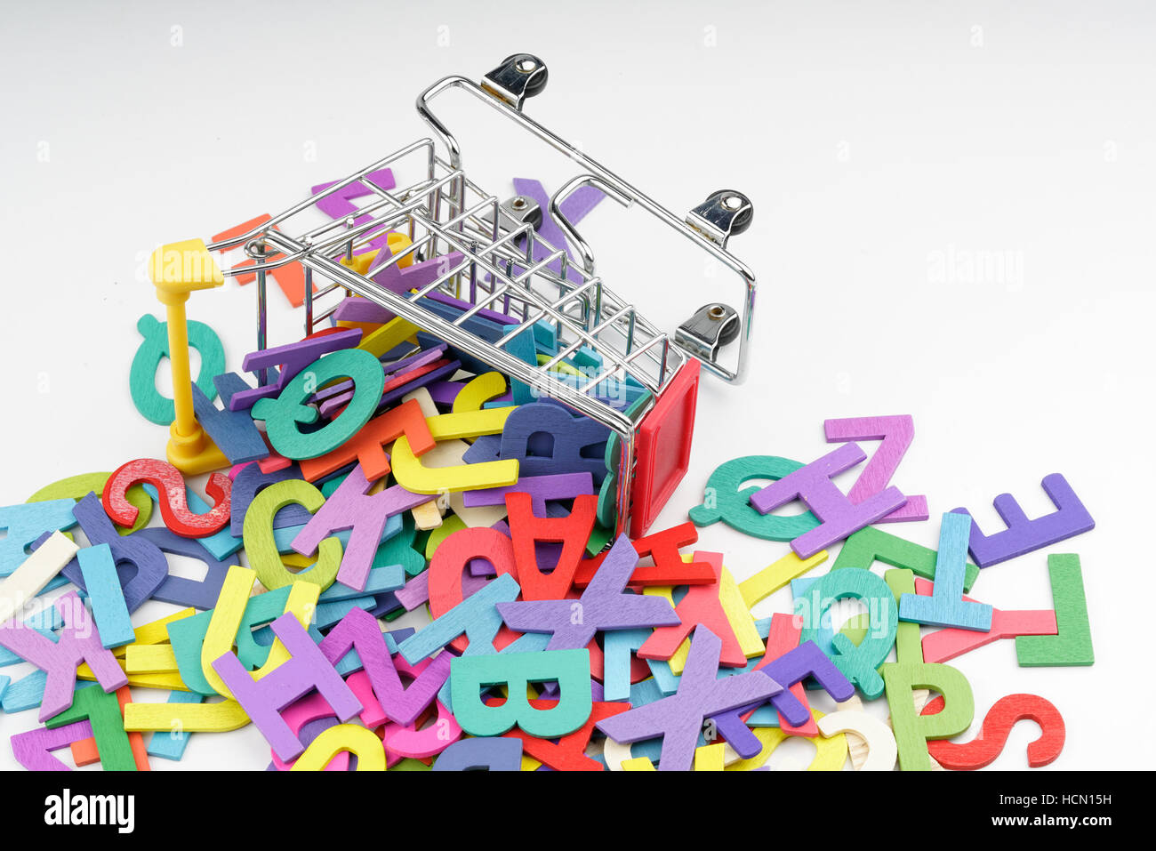 Toy trolley with wood alphabet letter Stock Photo - Alamy