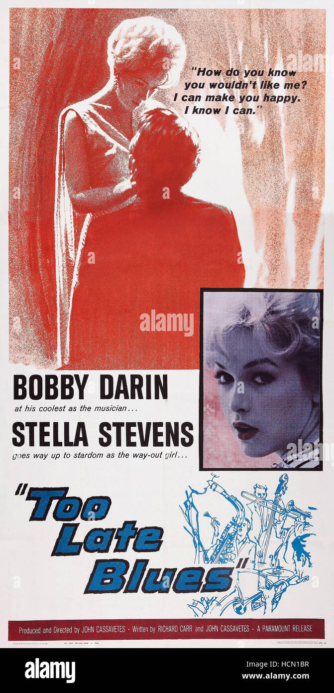 TOO LATE BLUES, US poster art, Stella Stevens, Bobby Darin, 1961 Stock ...