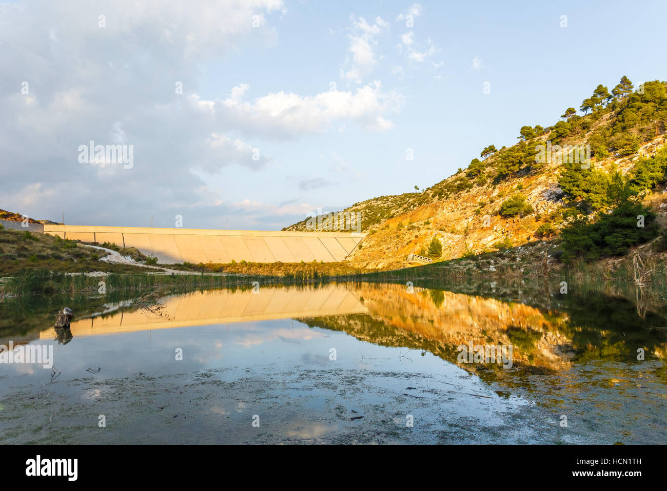 The Dam of Rapentosa in Attiki, Greece. The dam will hold the debris ...