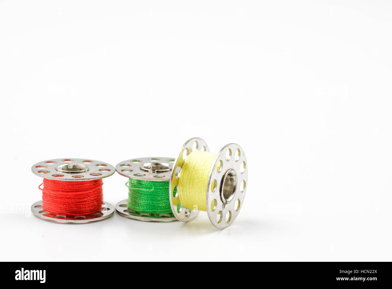 Spools of thread with close up view Stock Photo - Alamy