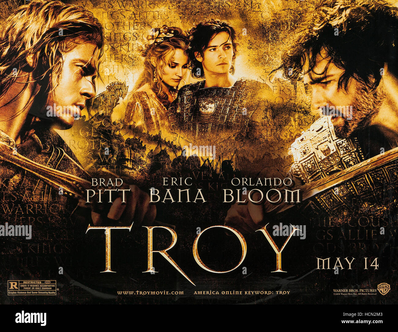 TROY, US advance poster art, from left: Brad Pitt, Diane Kruger, Orlando Bloom, Eric Bana, 2004 ...