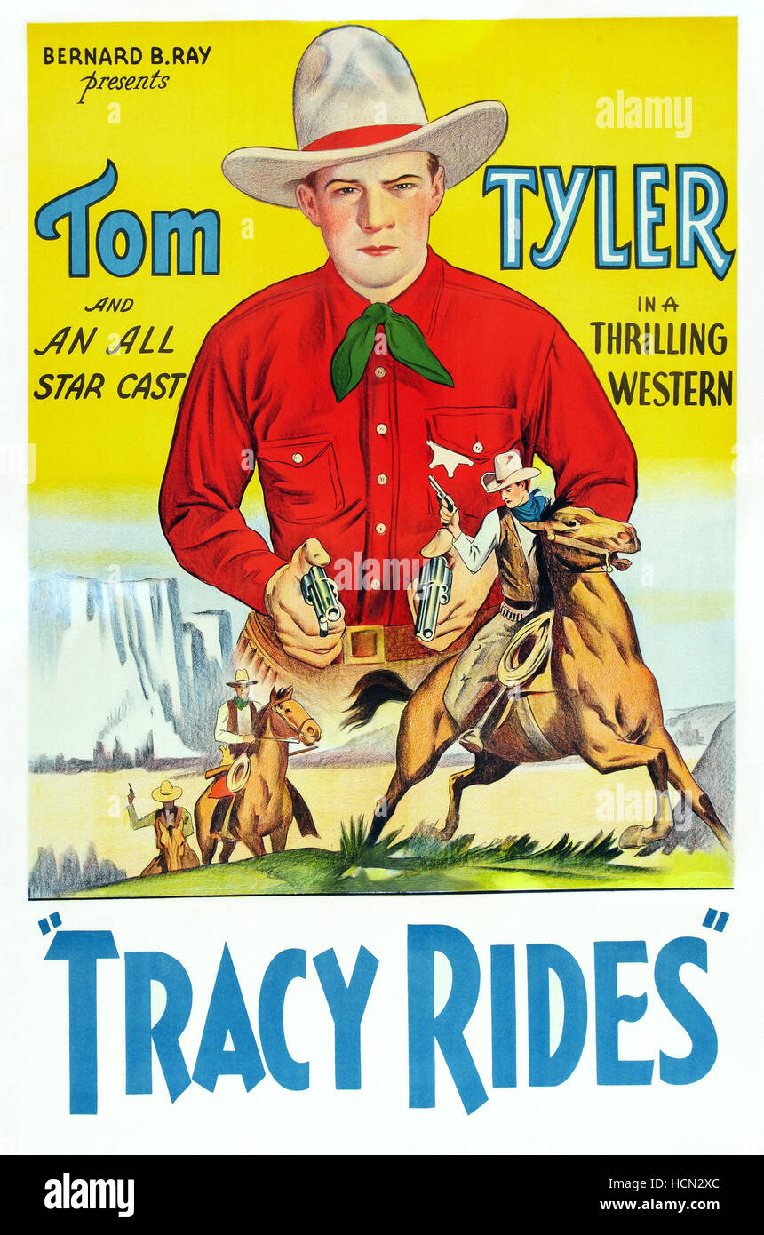 TRACY RIDES, US poster art, Tom Tyler, 1935 Stock Photo - Alamy