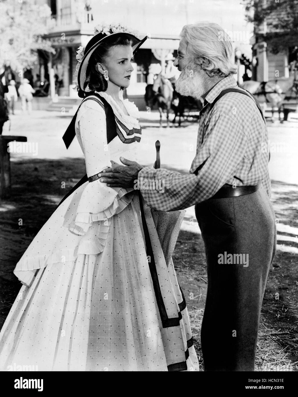 TRAIL STREET, from left: Madge Meredith, Gabby Hayes, 1947 Stock Photo ...