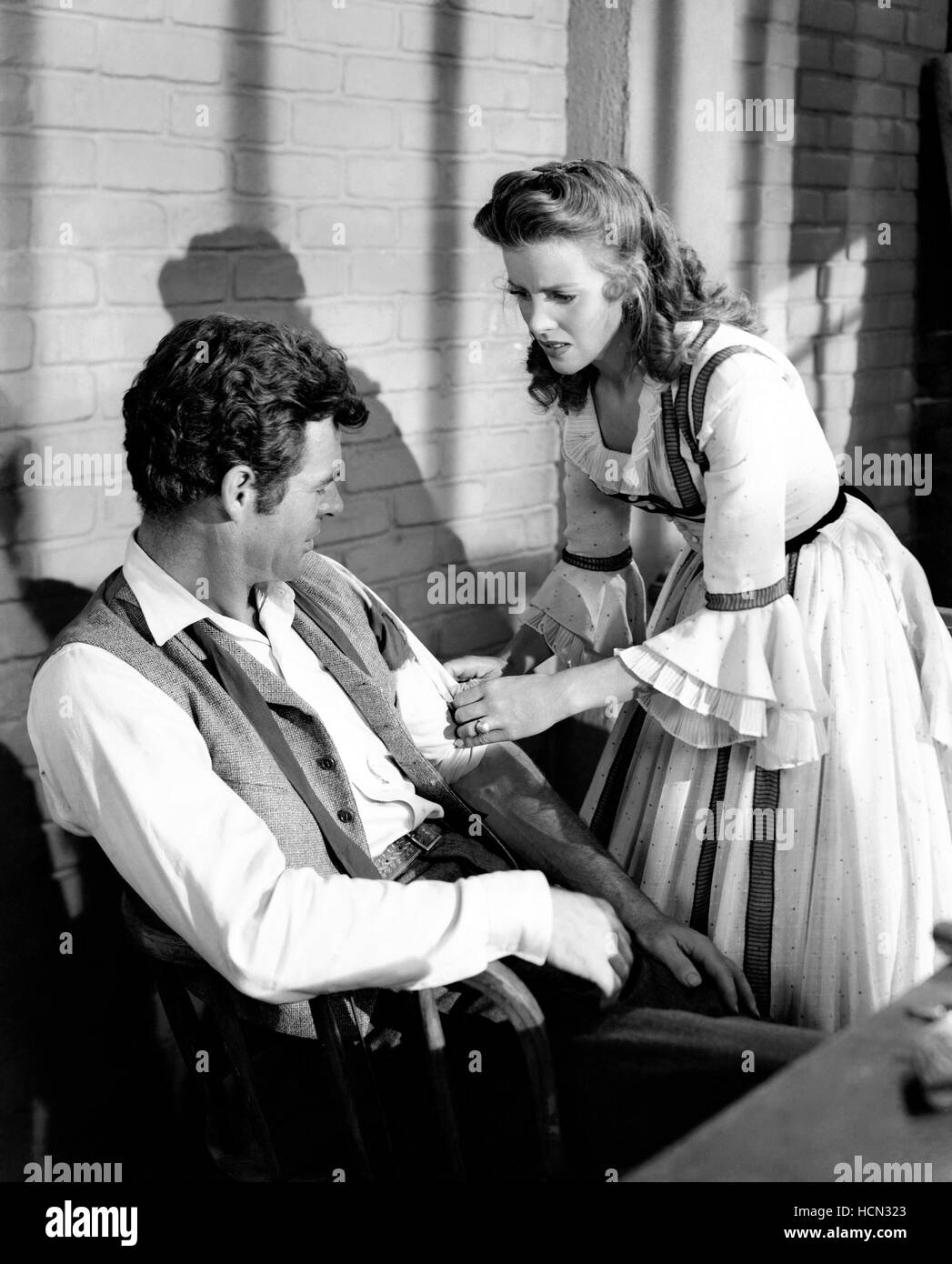 TRAIL STREET, from left: Robert Ryan, Madge Meredith, 1947 Stock Photo ...