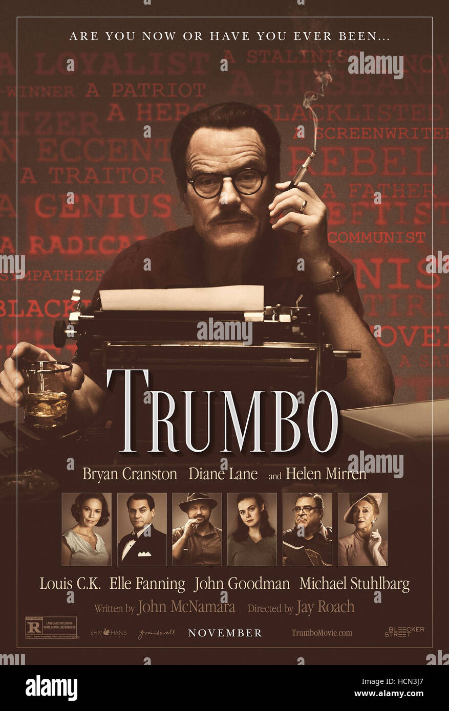 TRUMBO, top: Bryan Cranston, as Dalton Trumbo, bottom, from left: Diane ...