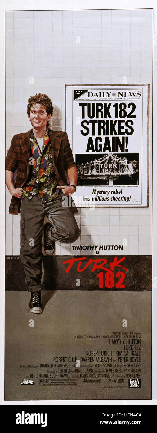 TURK 182!, US poster art, Timothy Hutton, 1985. TM and Copyright ©20th ...