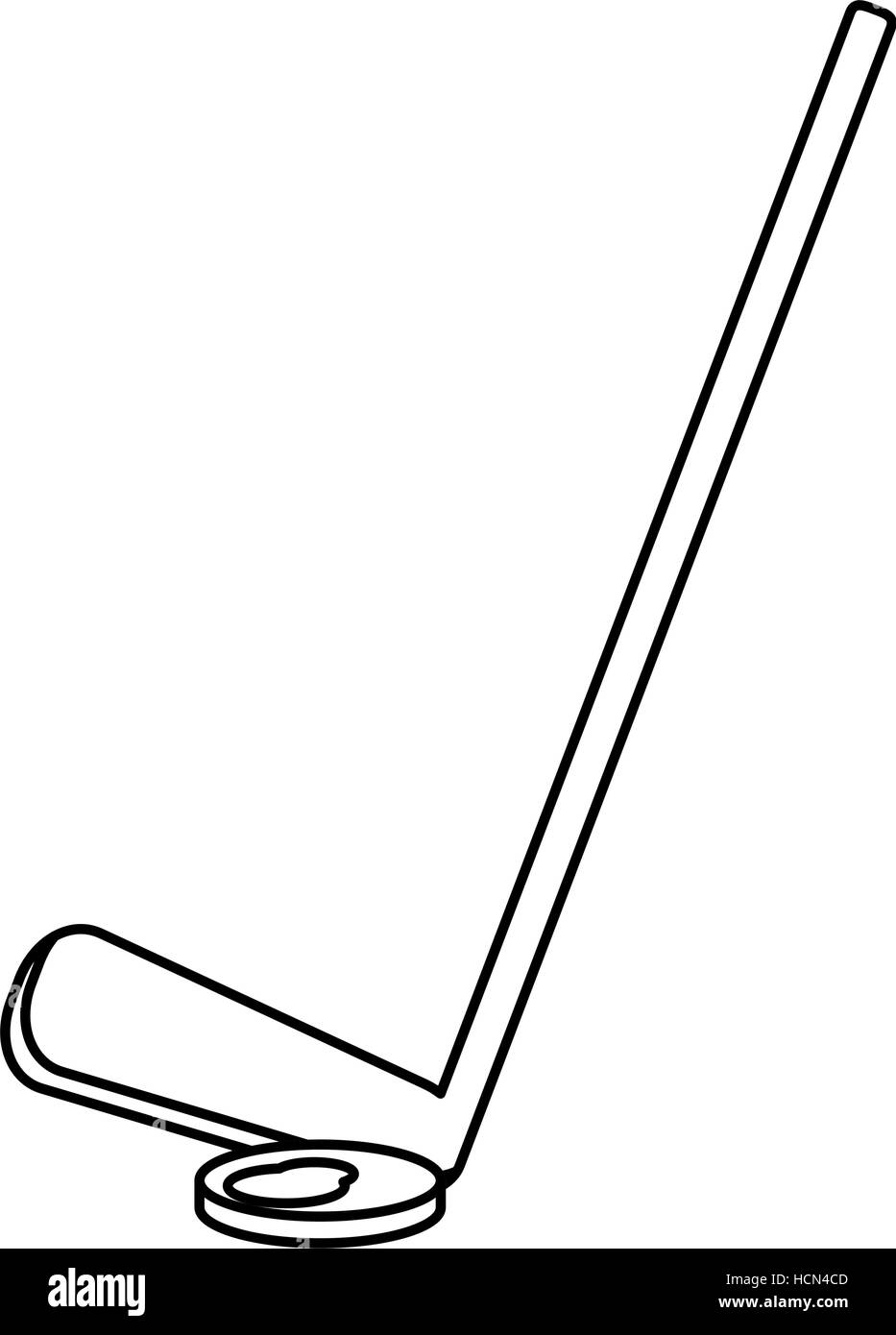 hockey game stick and puck outline Stock Vector Image & Art - Alamy