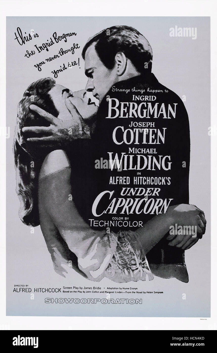 UNDER CAPRICORN, US poster, from left: Ingrid Bergman, Joseph Cotten ...
