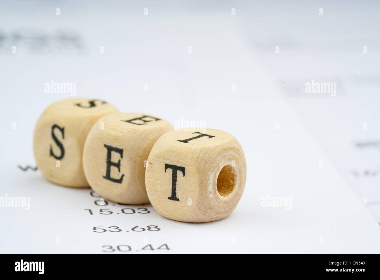 Wooden letter cube. Business concept Stock Photo - Alamy