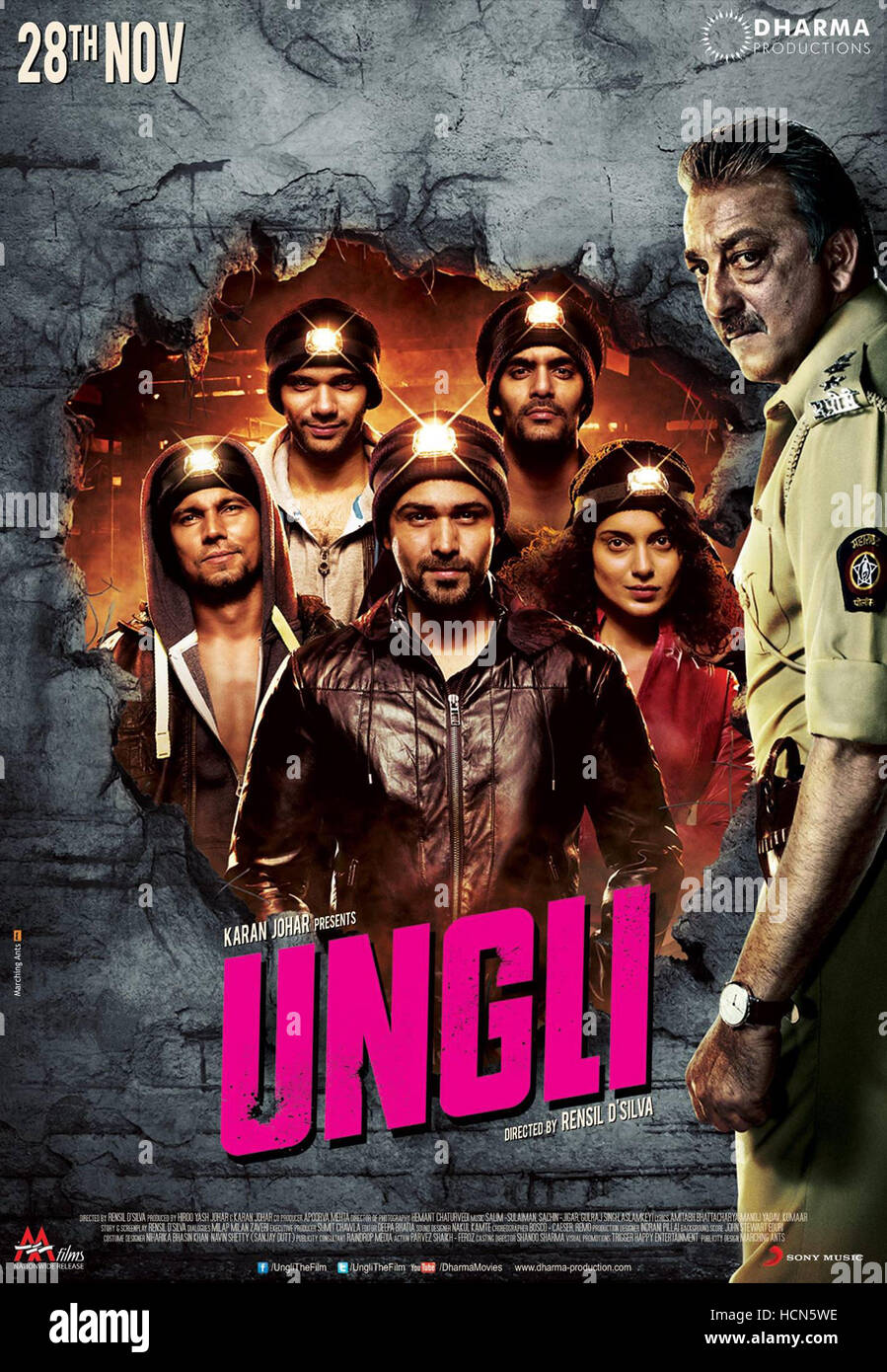 UNGLI, poster art, from left: Randeep Hooda, Angad Bedi, Emraan Hashmi ...