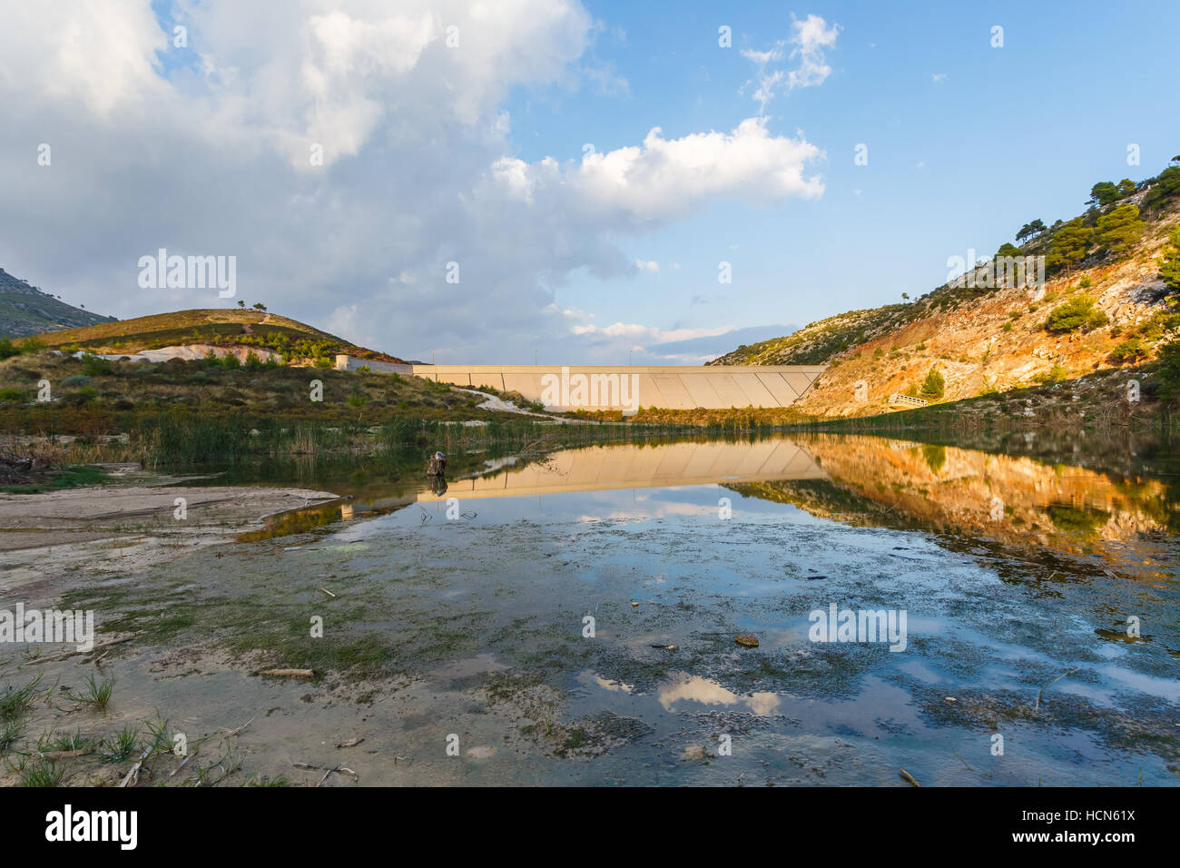 The Dam of Rapentosa in Attiki, Greece. The dam will hold the debris ...