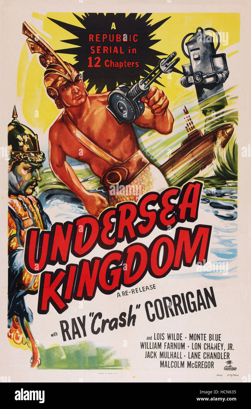 UNDERSEA KINGDOM, US re-release poster art, Ray 'Crash' Corrigan, 1936 ...