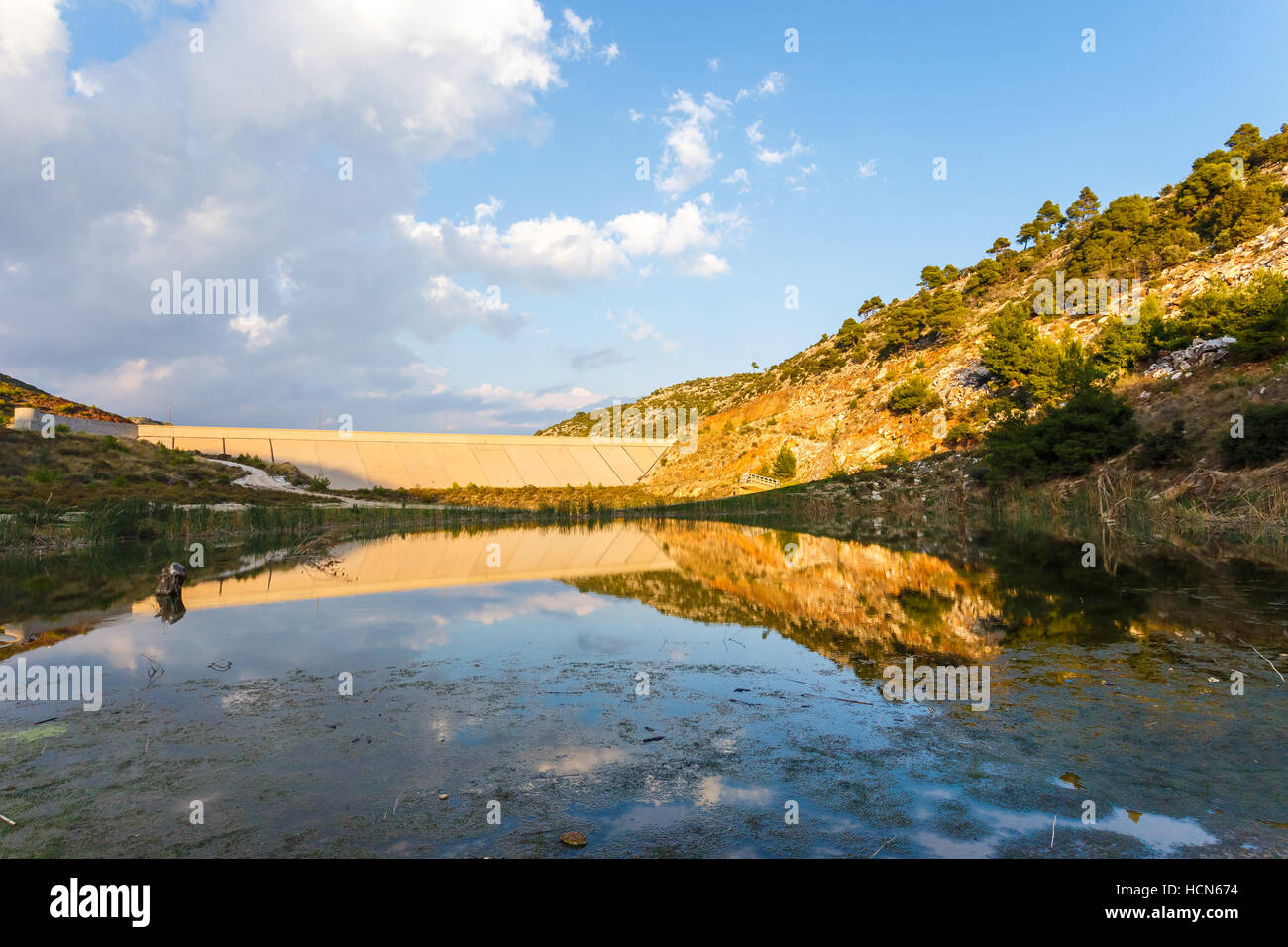 The Dam of Rapentosa in Attiki, Greece. The dam will hold the debris ...