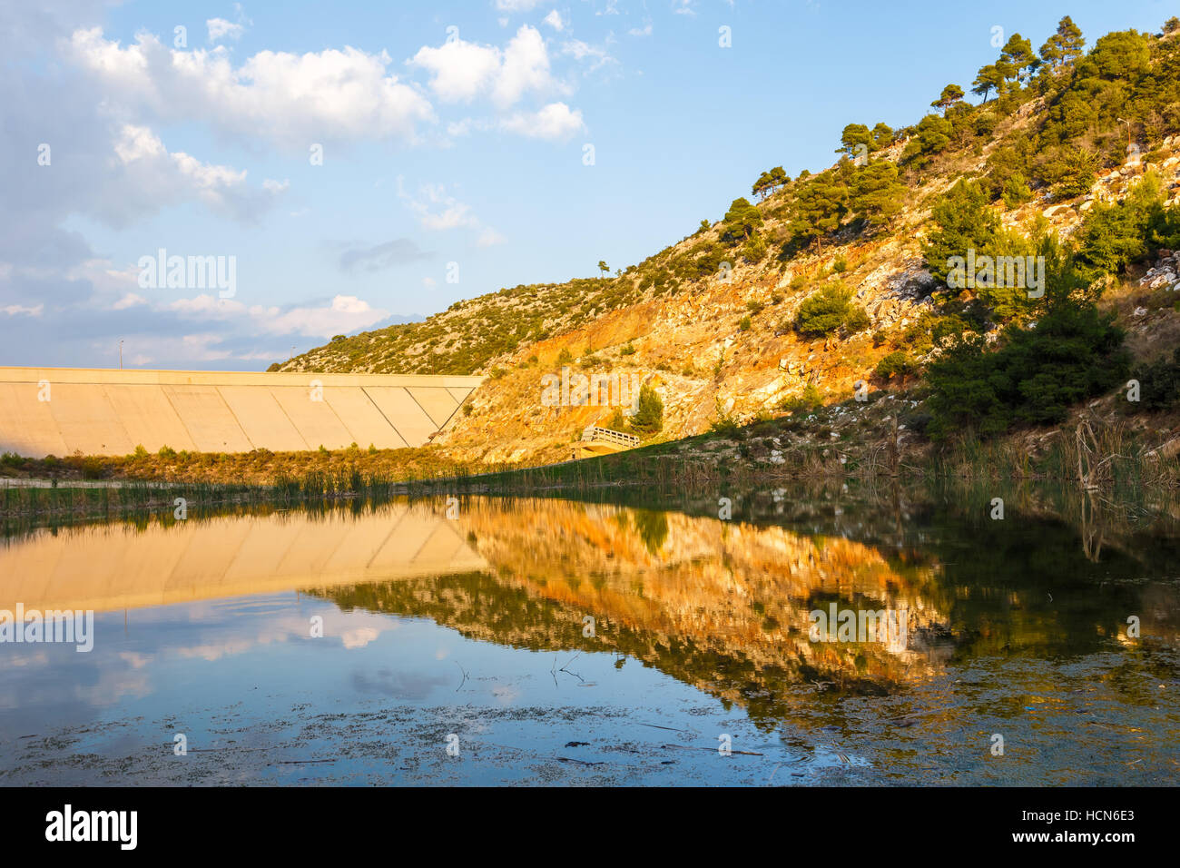 The Dam of Rapentosa in Attiki, Greece. The dam will hold the debris ...