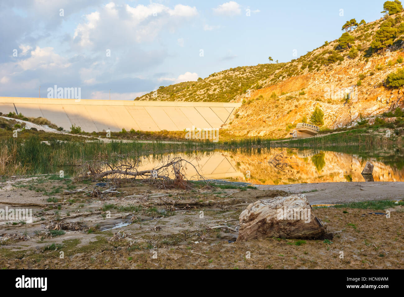 The Dam of Rapentosa in Attiki, Greece. The dam will hold the debris ...