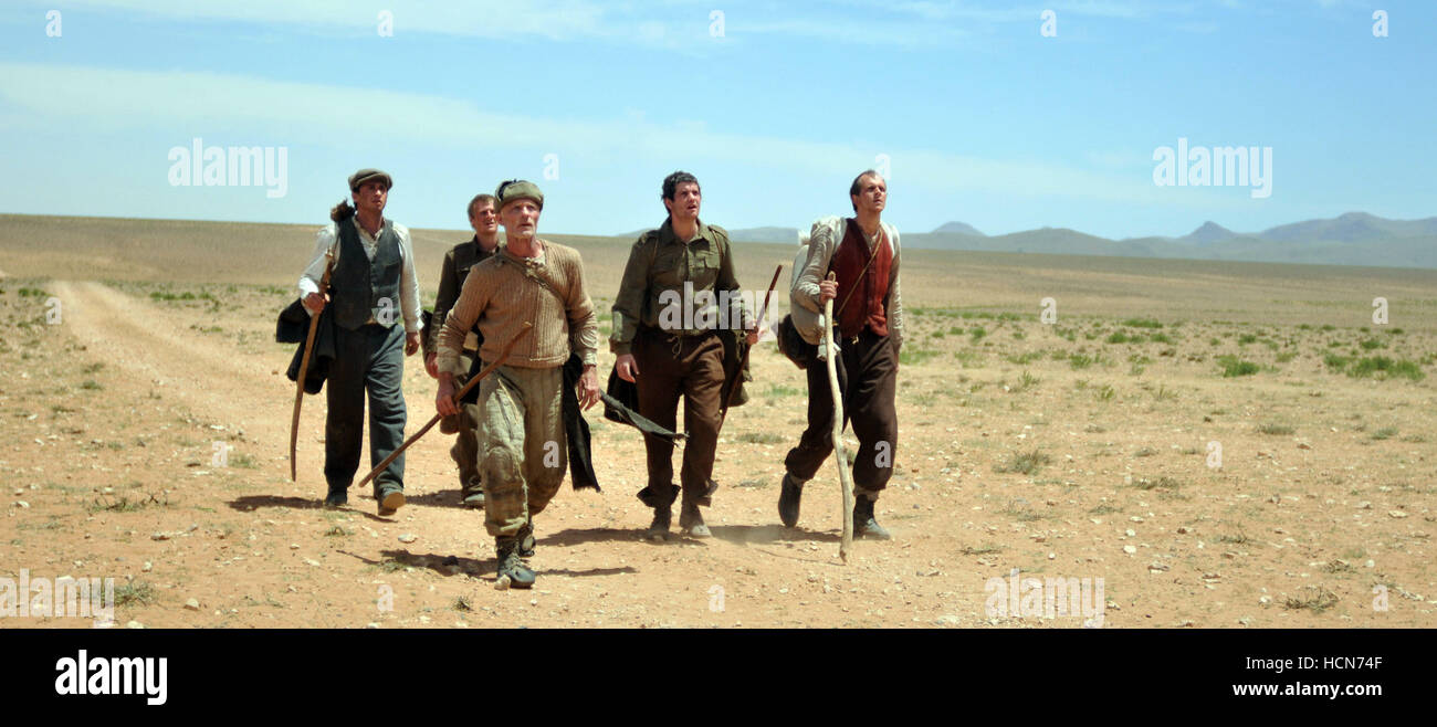 THE WAY BACK, Ed Harris (front), Jim Sturgess (second from right), 2010 ...
