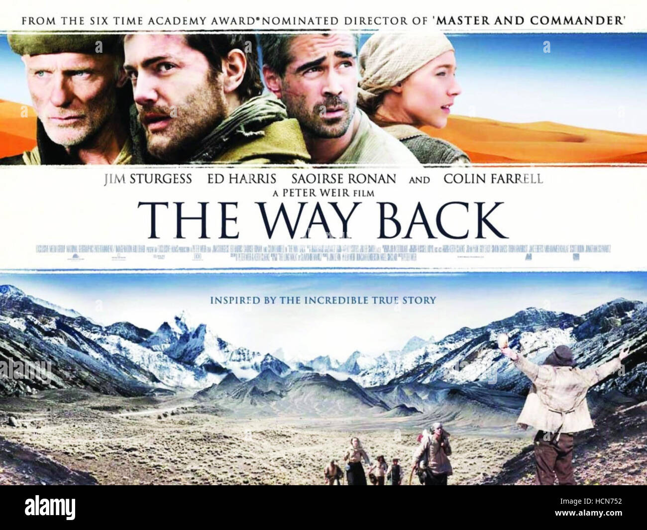 THE WAY BACK, British poster art, from left: Ed Harris, Jim Sturgess ...