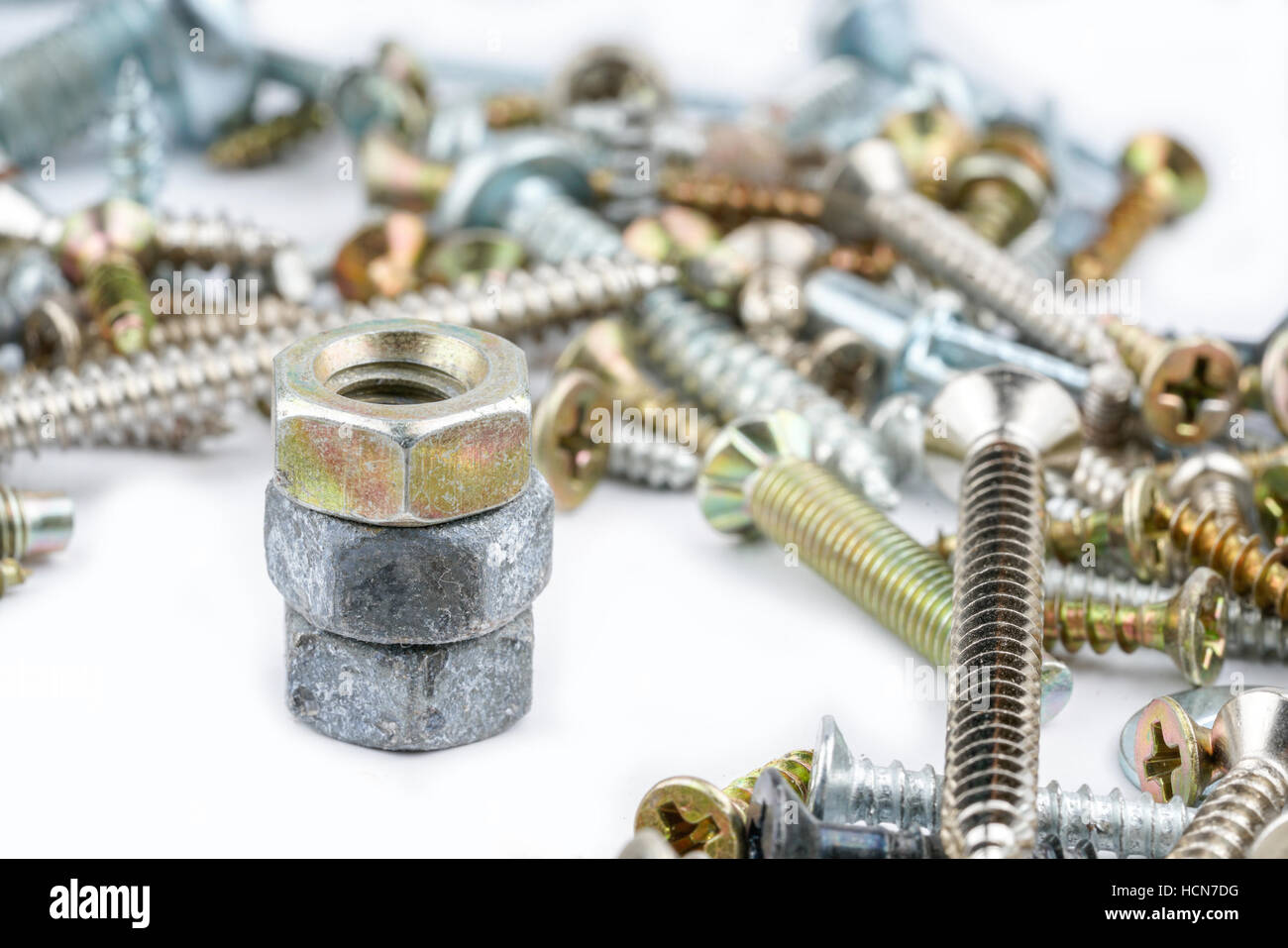 Screw with close up view Stock Photo - Alamy