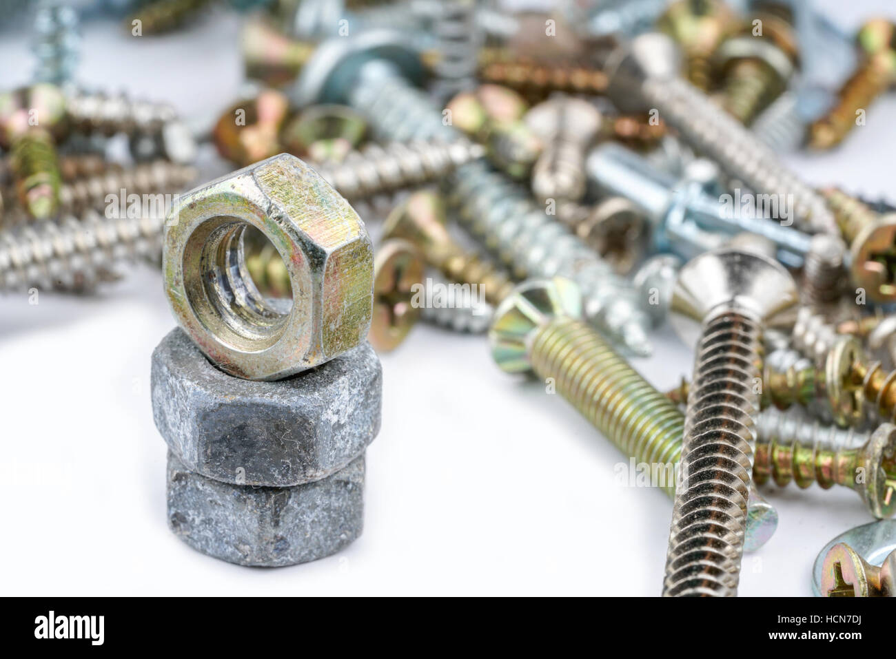 Screw with close up view Stock Photo - Alamy