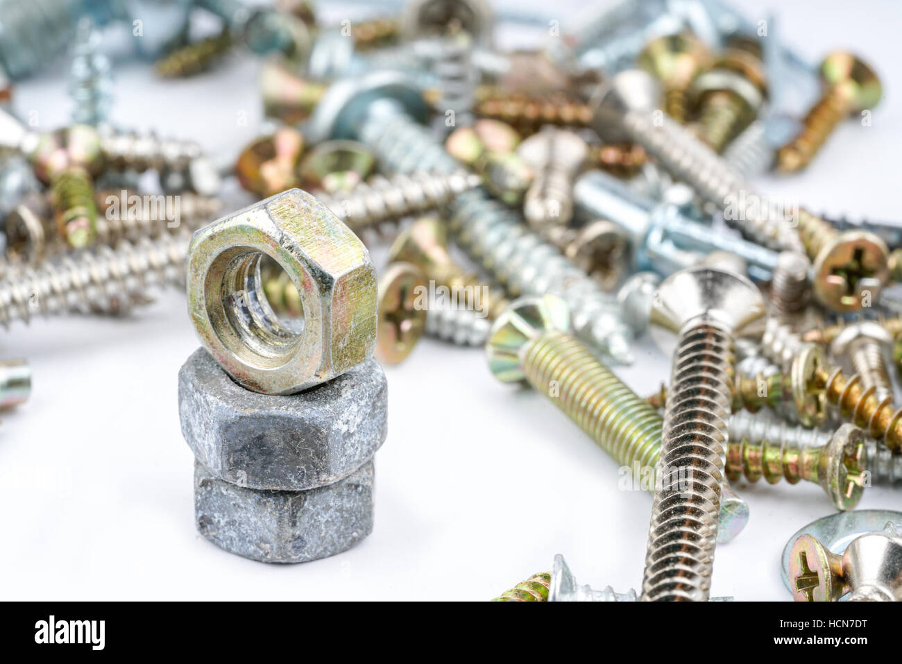 Screw with close up view Stock Photo - Alamy