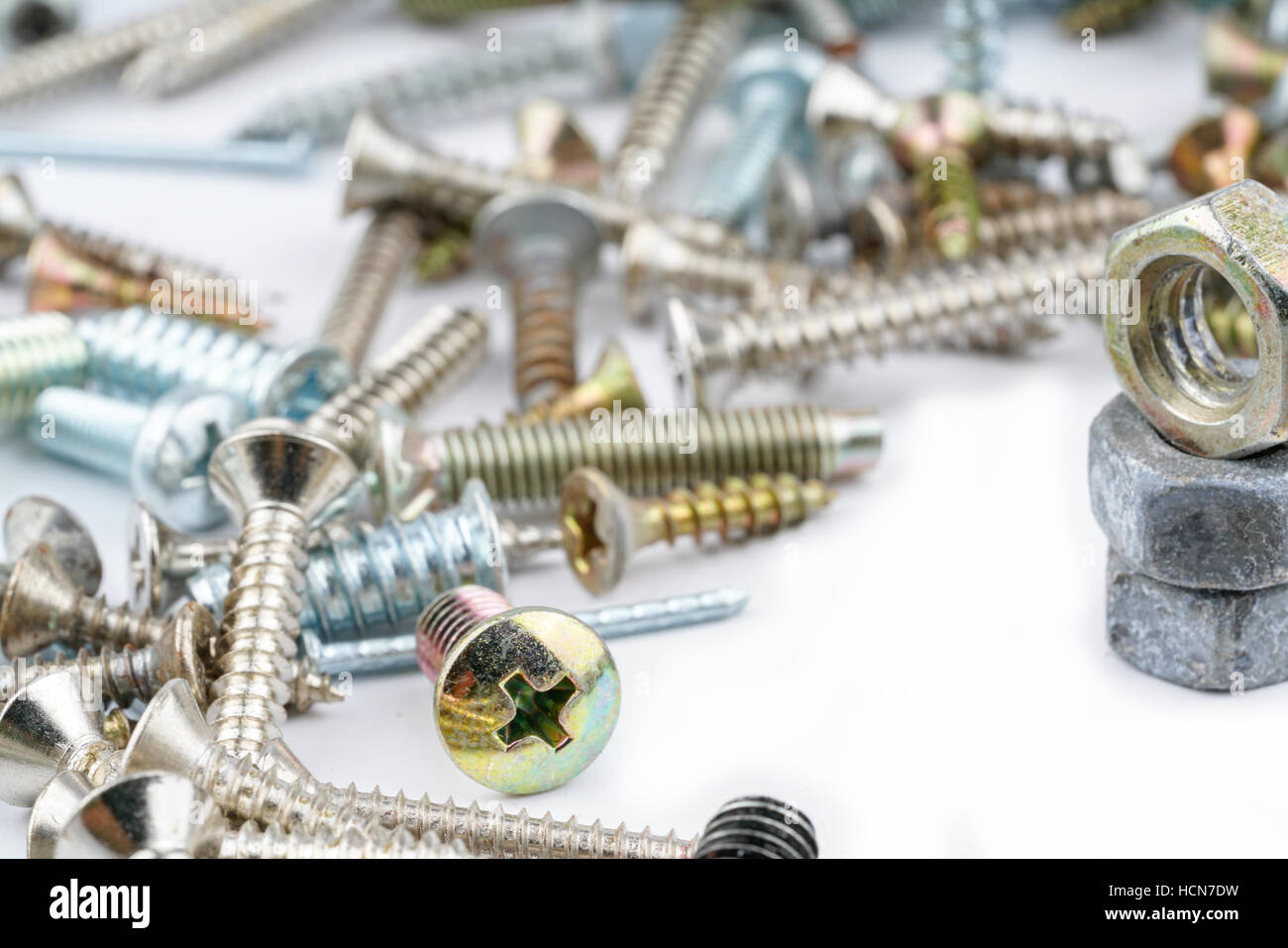 Screw with close up view Stock Photo - Alamy