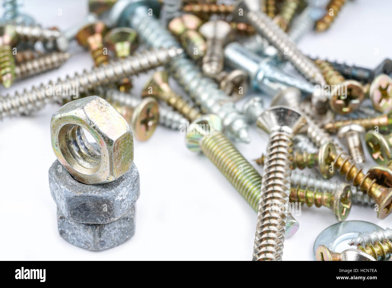 Screw with close up view Stock Photo - Alamy