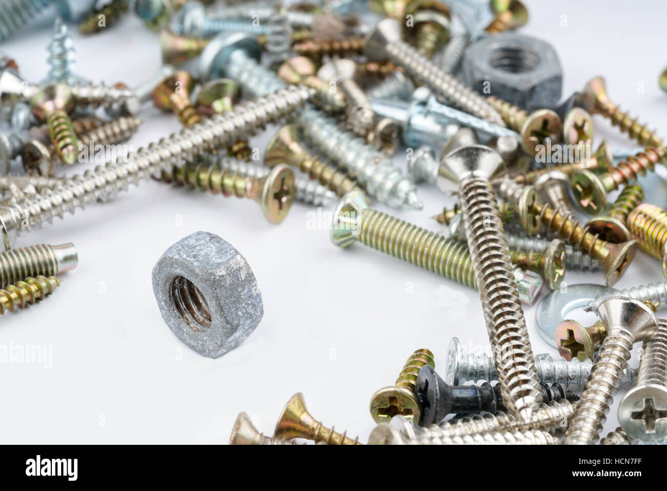 Screw with close up view Stock Photo - Alamy