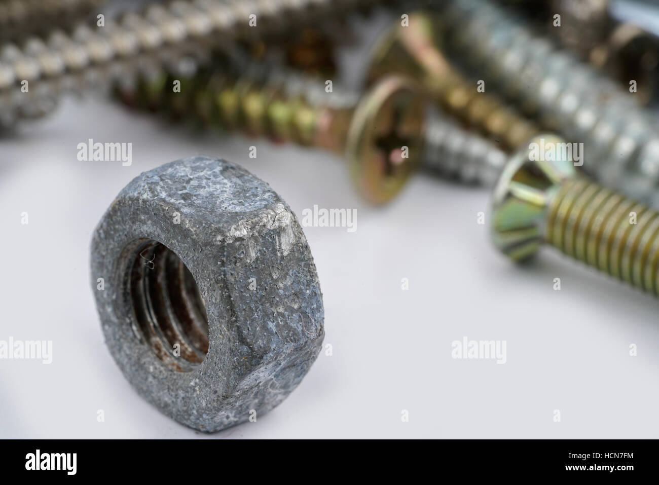 Screw with close up view Stock Photo - Alamy