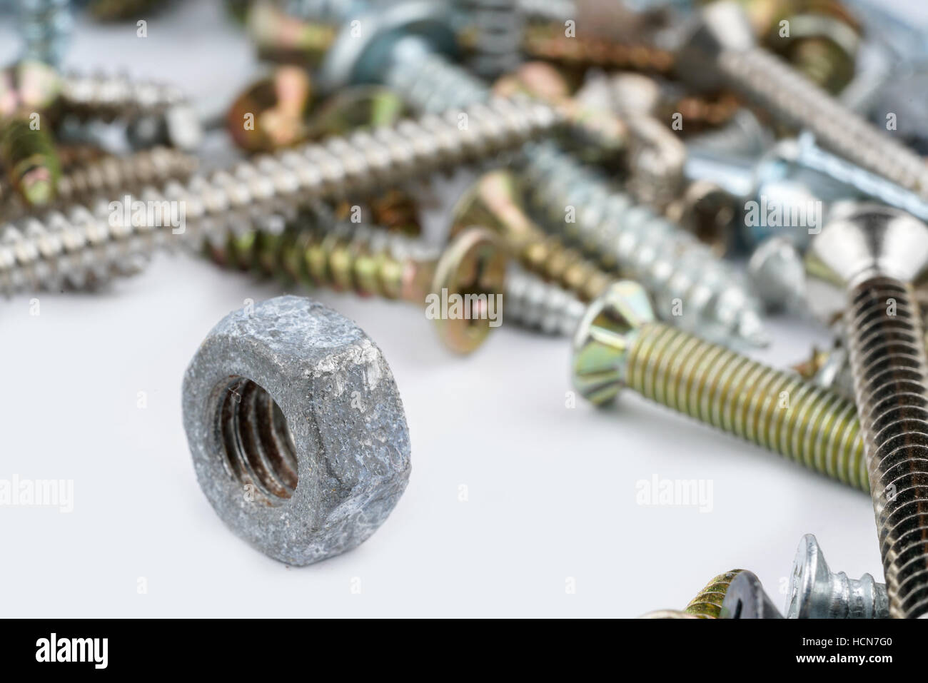 Screw with close up view Stock Photo - Alamy