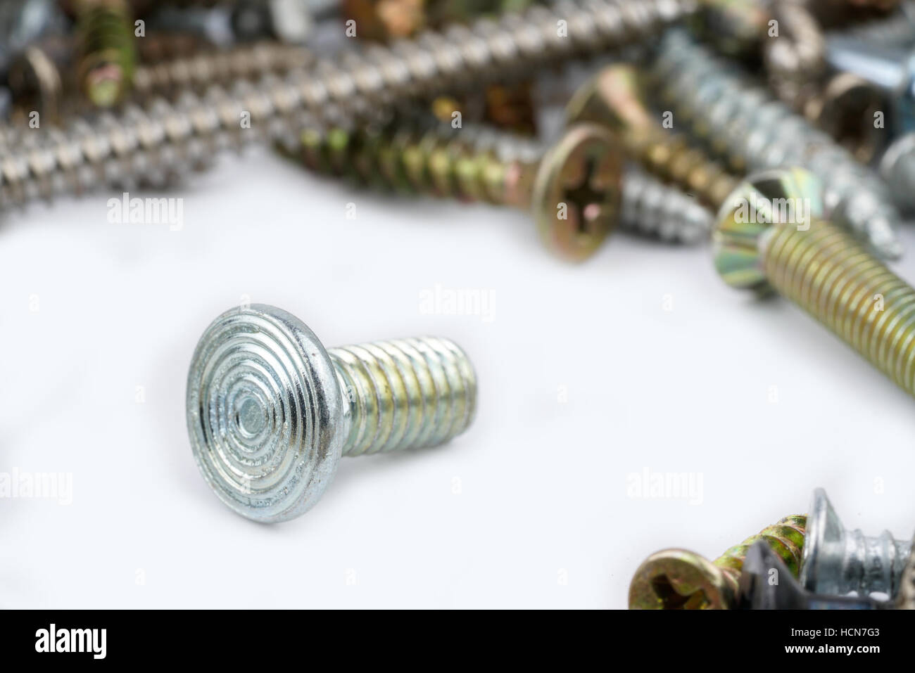 Screw with close up view Stock Photo - Alamy