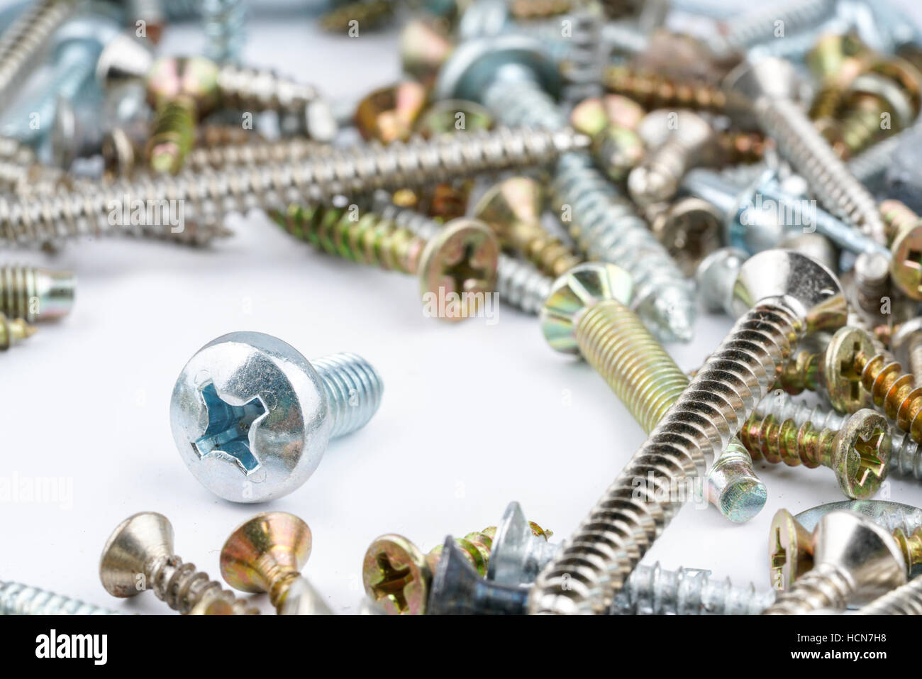Screw with close up view Stock Photo - Alamy