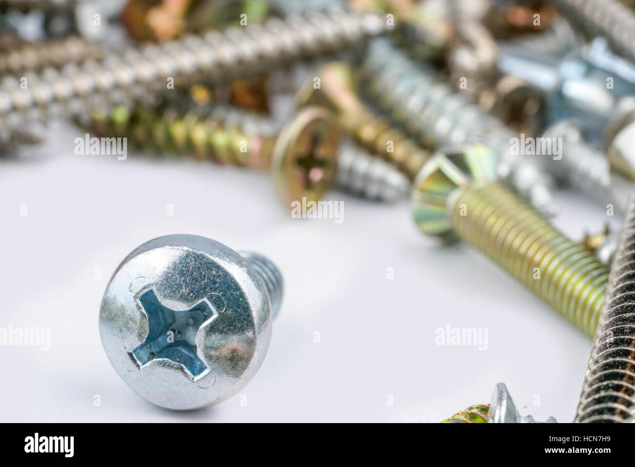 Screw with close up view Stock Photo - Alamy