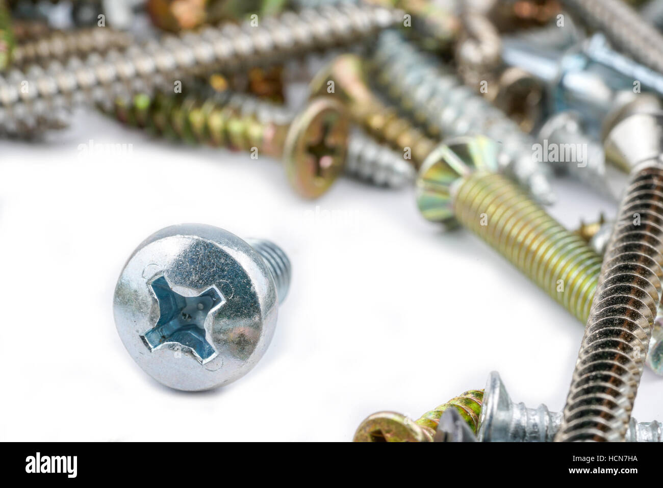 Screw with close up view Stock Photo - Alamy
