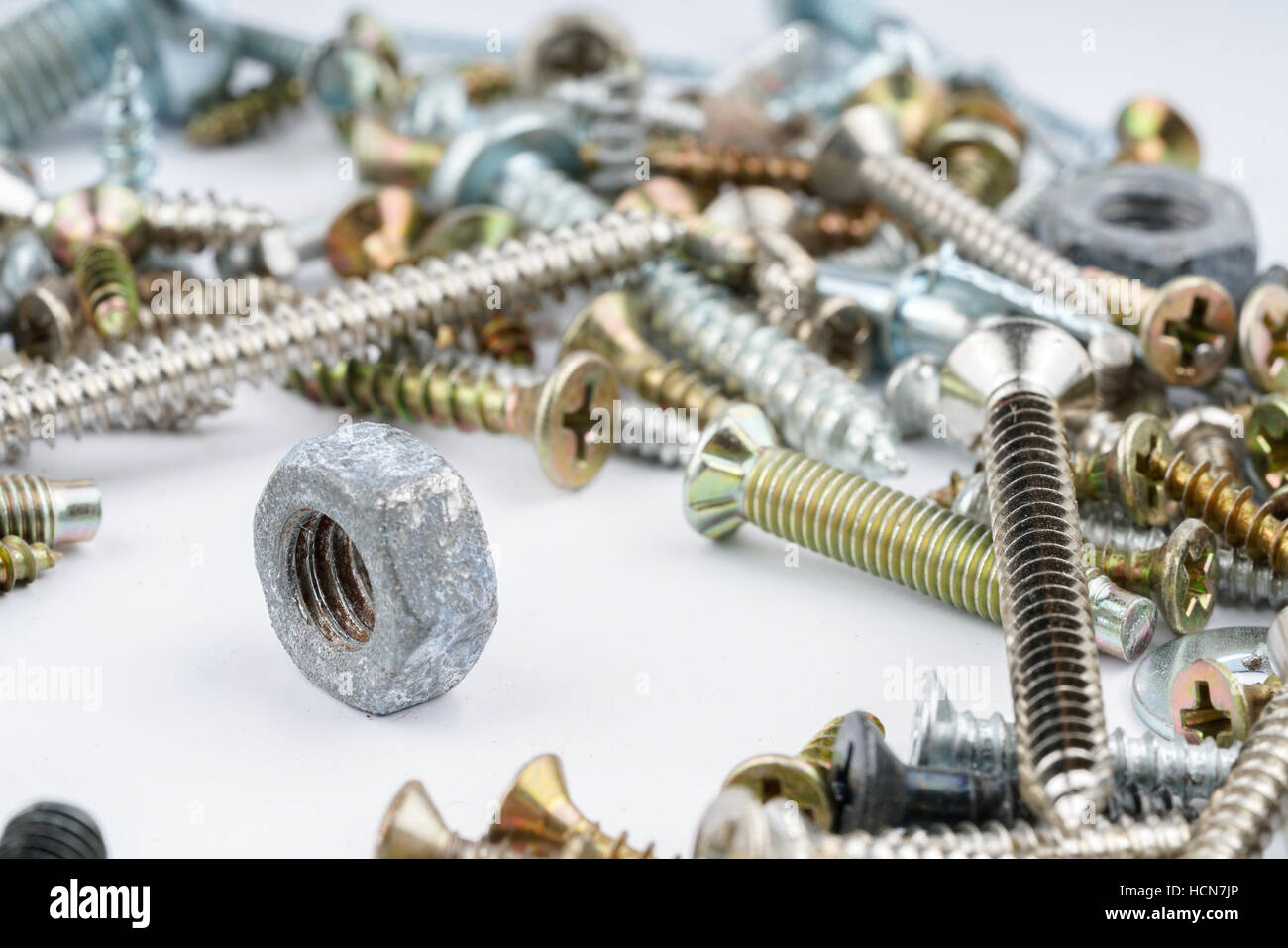 Screw with close up view Stock Photo - Alamy