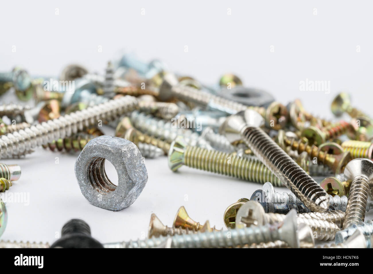 Screw with close up view Stock Photo - Alamy