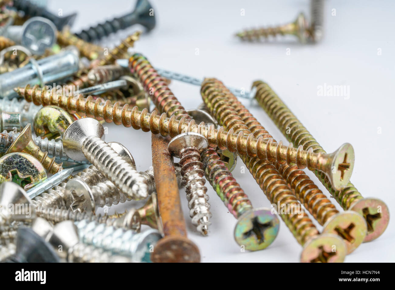 Screw with close up view Stock Photo - Alamy