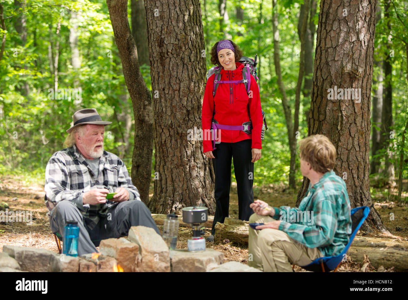 A WALK IN THE WOODS, l-r: Nick Nolte, Kristen Schaal, Robert Redford ...