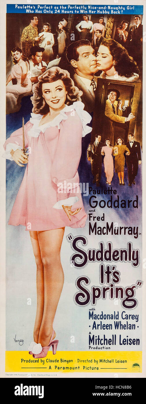 SUDDENLY IT'S SPRING, US poster art, left: Paulette Goddard; top right ...