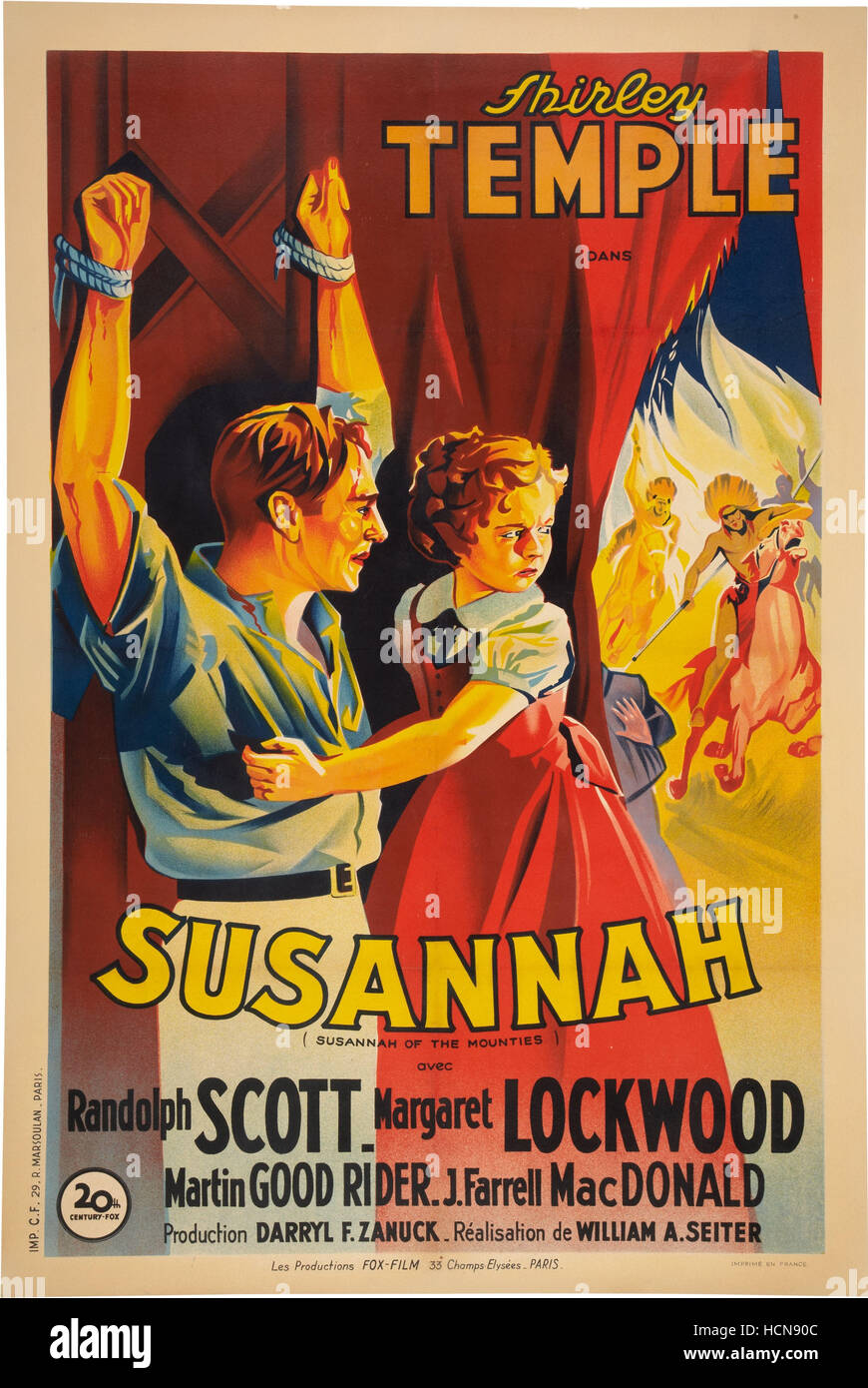 SUSANNAH OF THE MOUNTIES, (aka SUSANNAH), French poster, from left ...