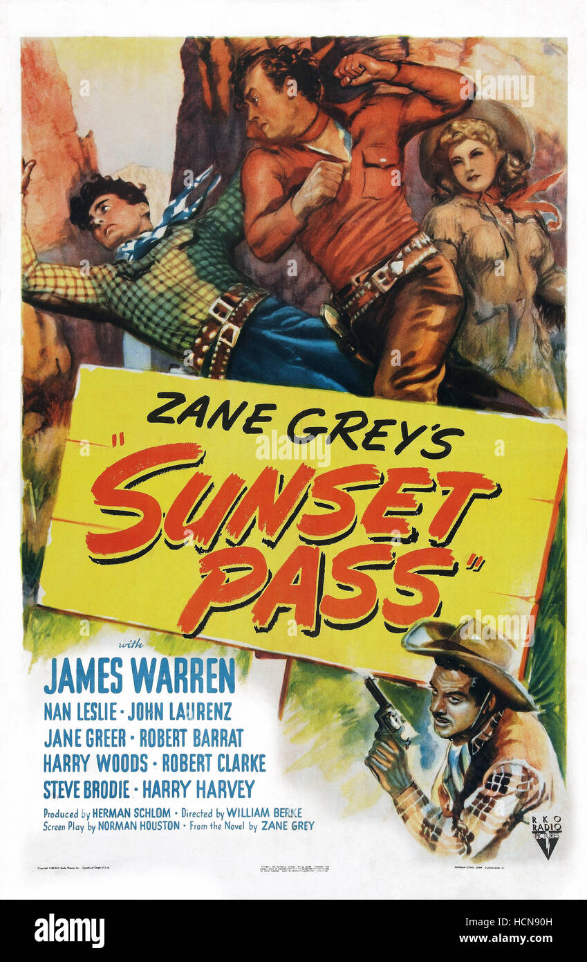 SUNSET PASS, US poster art, 1946 Stock Photo - Alamy