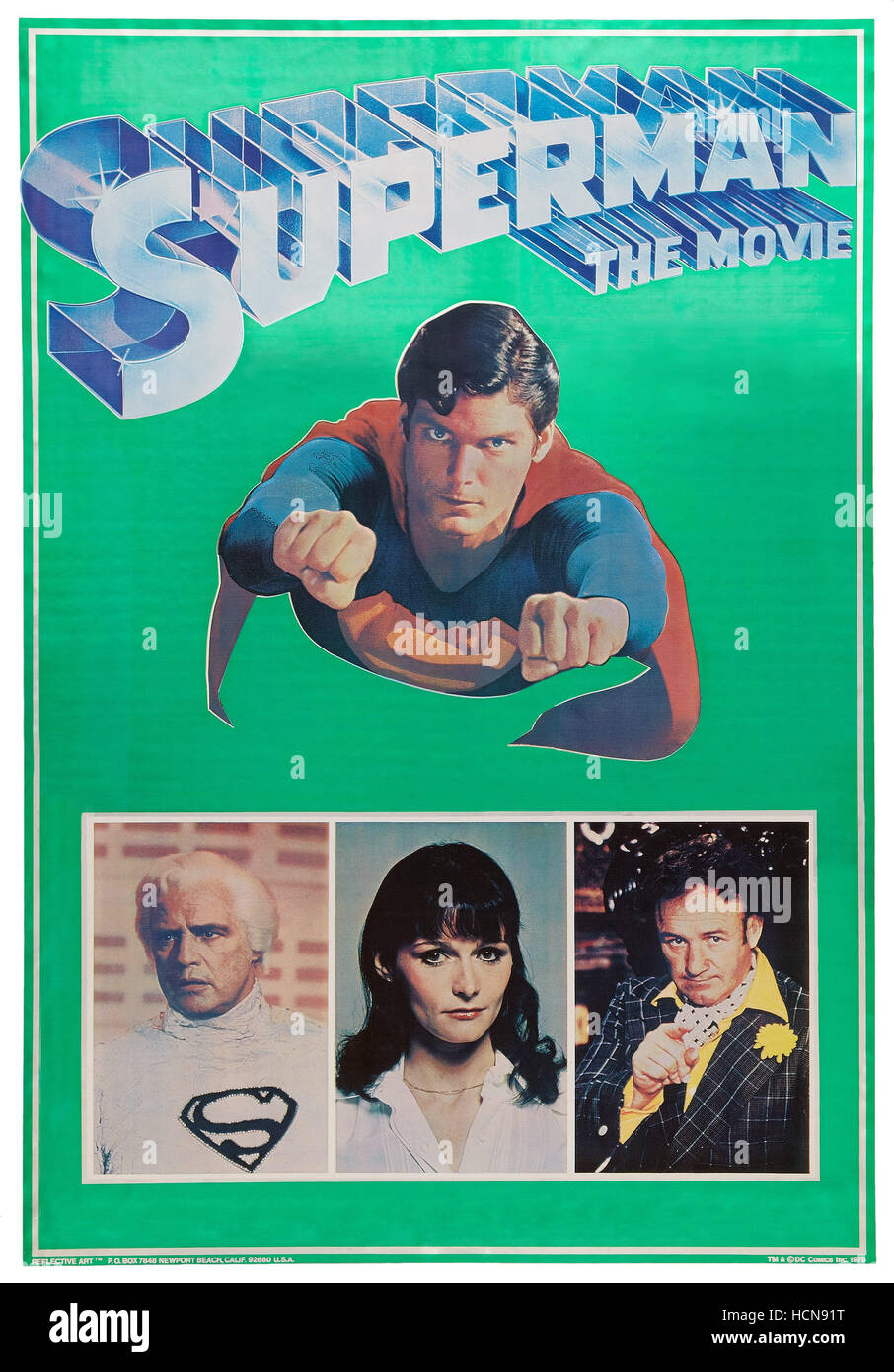 SUPERMAN, US poster art, top: Christopher Reeve; bottom from left ...
