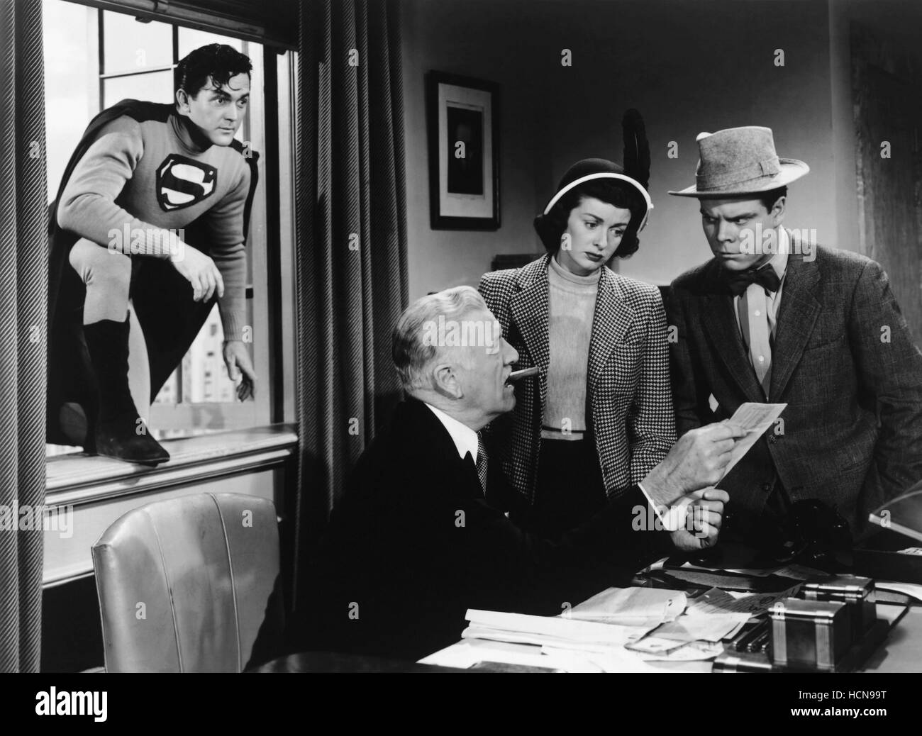 SUPERMAN, from left: Kirk Alyn, Pierre Watkin (seated), Noel Neill ...