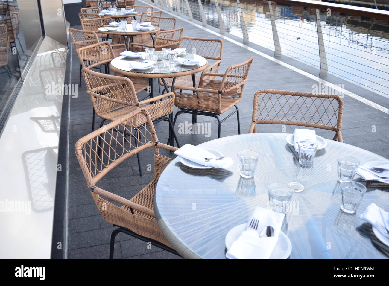 Row folding chair table hi-res stock photography and images - Alamy