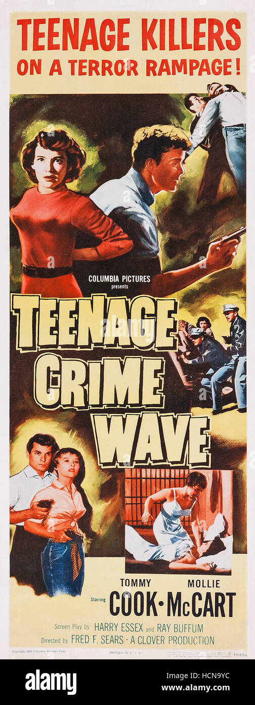 TEEN-AGE CRIME WAVE, US poster art, bottom left: Tommy Cook, Molly ...