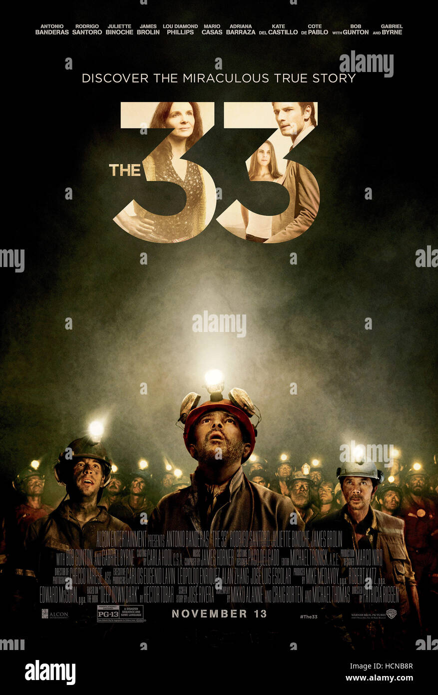THE 33, (aka LOS 33), US poster, top, from left: Juliette Binoche, Kate ...