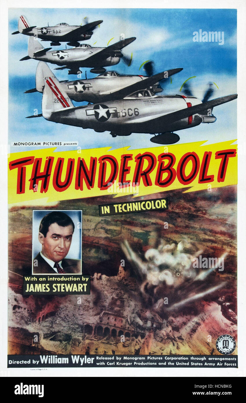 THUNDERBOLT, US poster art, James Stewart, 1947 Stock Photo - Alamy