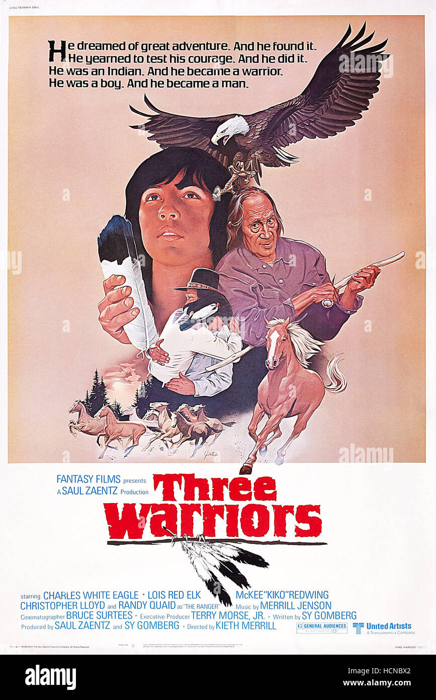 THREE WARRIORS, US poster, from left: McKee Redwing, Charles White ...
