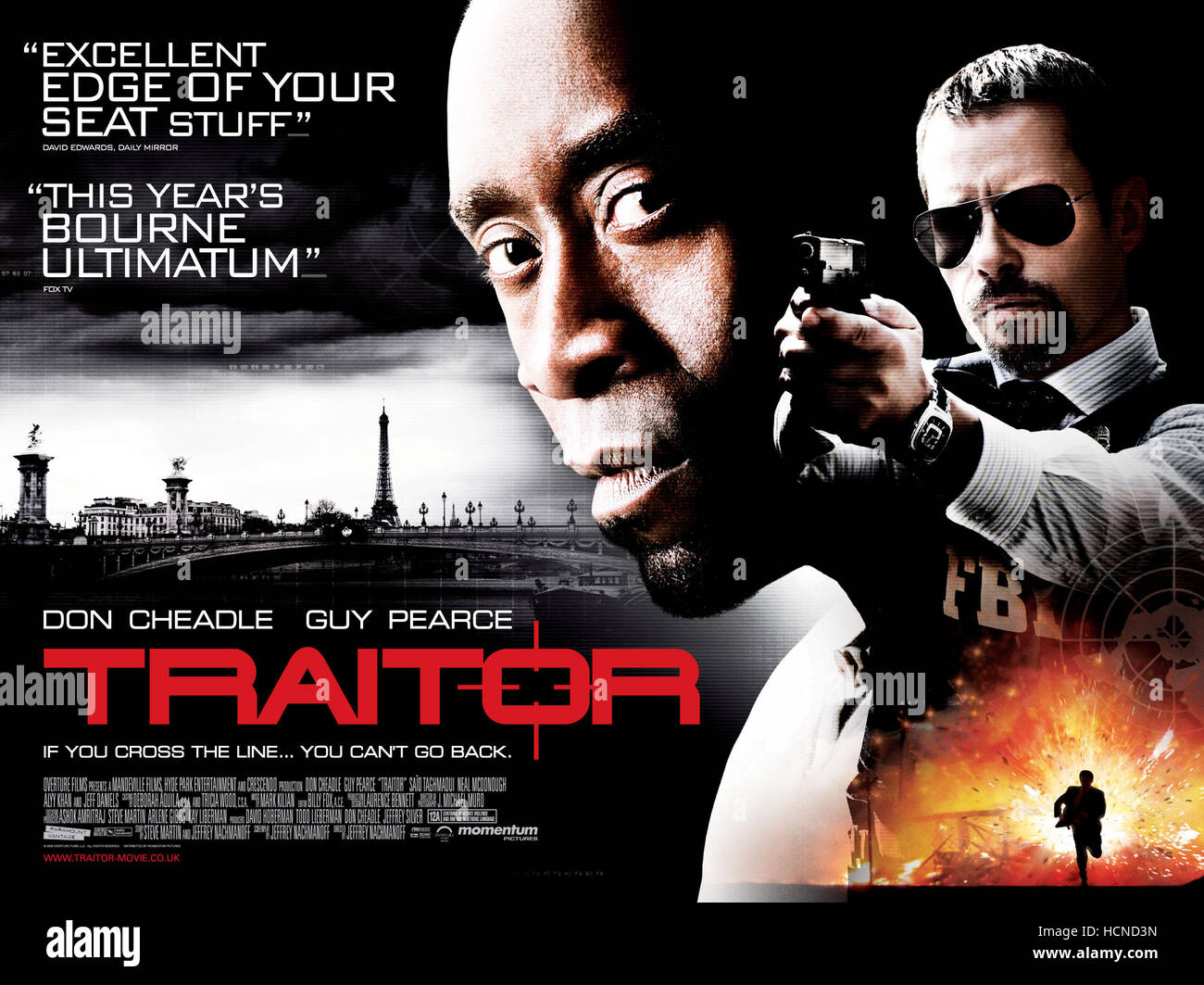 TRAITOR, British poster art, from left: Don Cheadle, Guy Pearce, 2008 ...